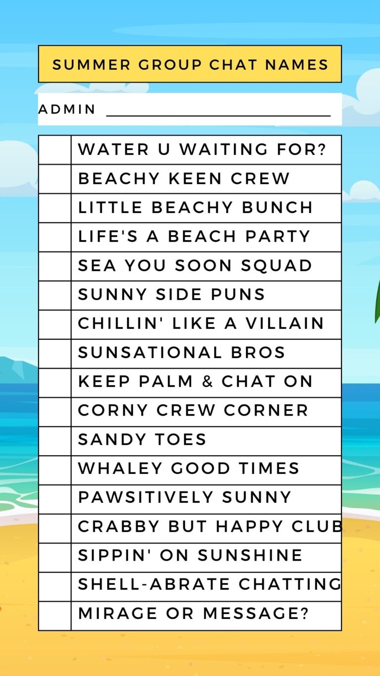 Printable Group Chat Names Lists [With PDF] - Printables Hub