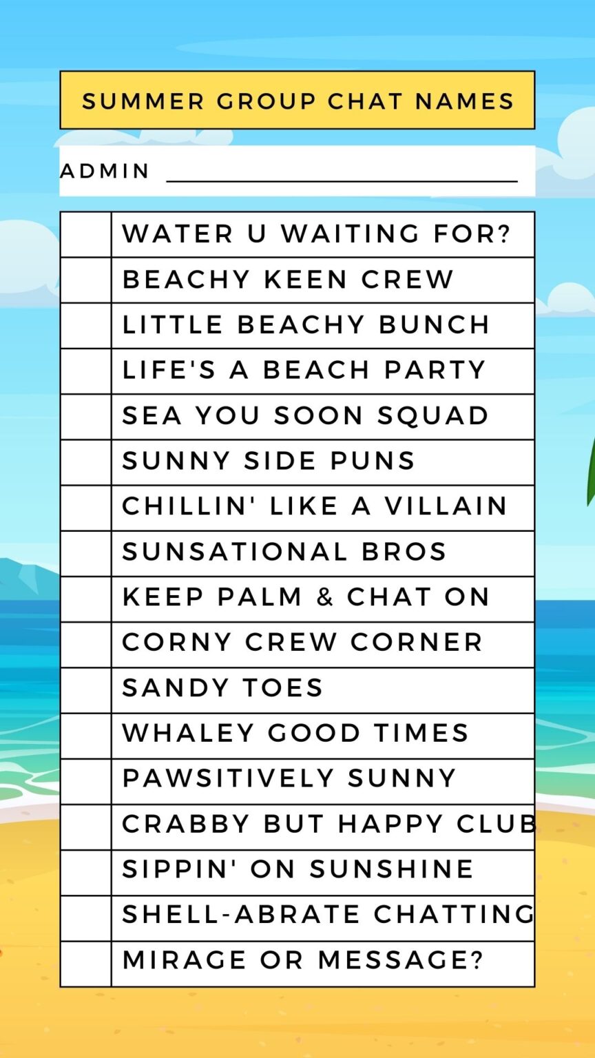 Printable Group Chat Names Lists [With PDF] - Printables Hub