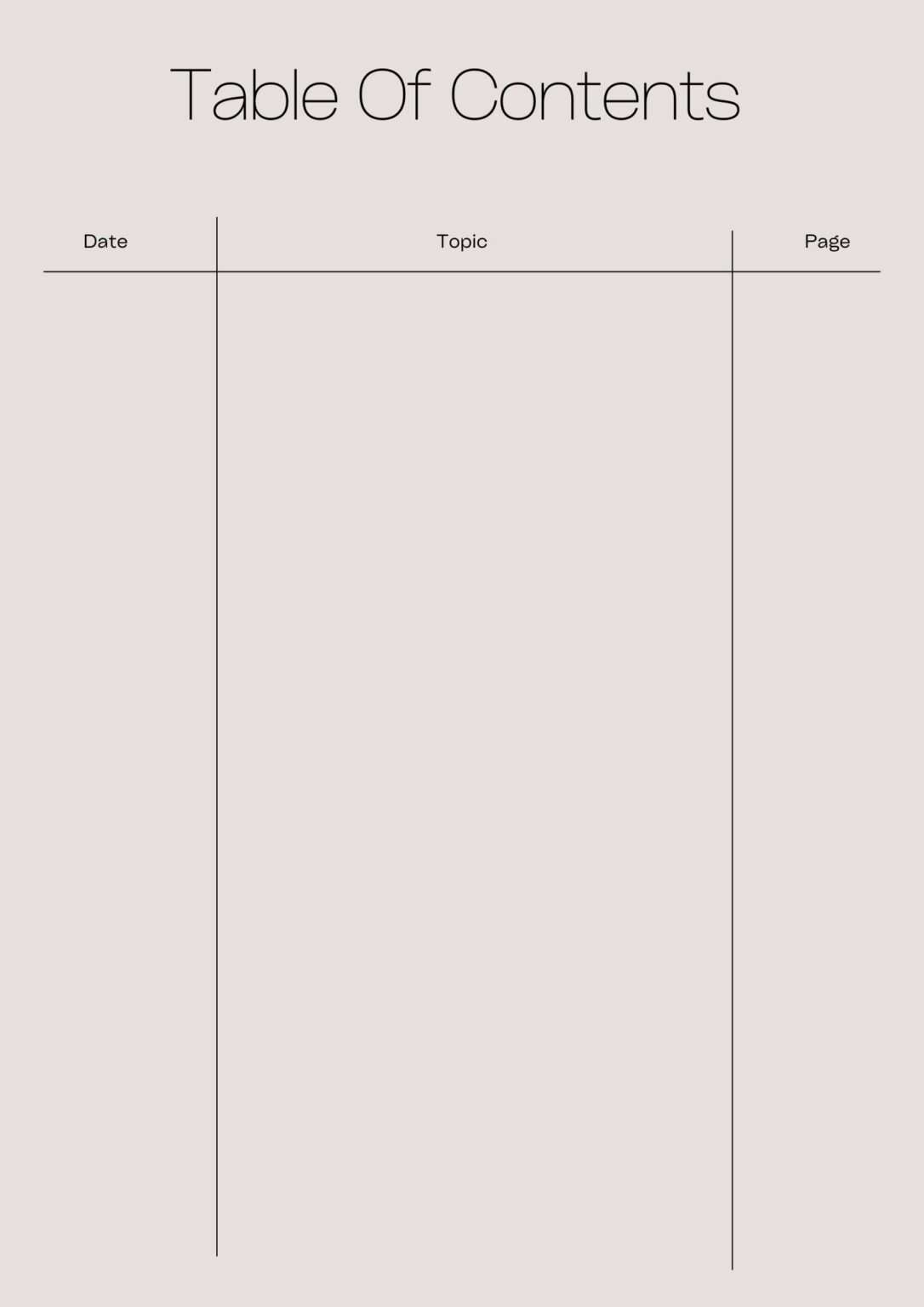 Free Printable Blank Table Of Contents Templates [PDF Included ...