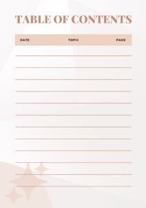 Free Printable Blank Table Of Contents Templates [PDF Included ...
