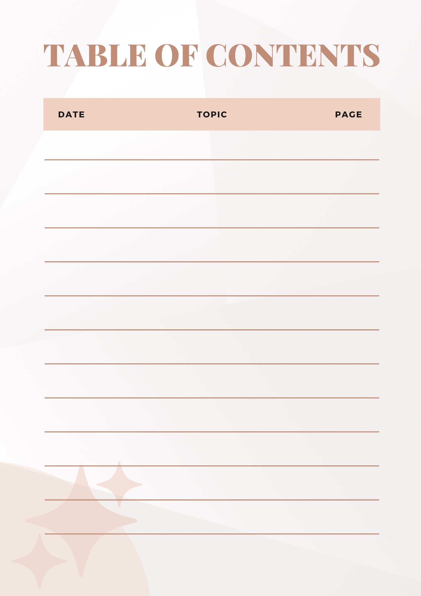 Free Printable Blank Table Of Contents Templates [PDF Included ...