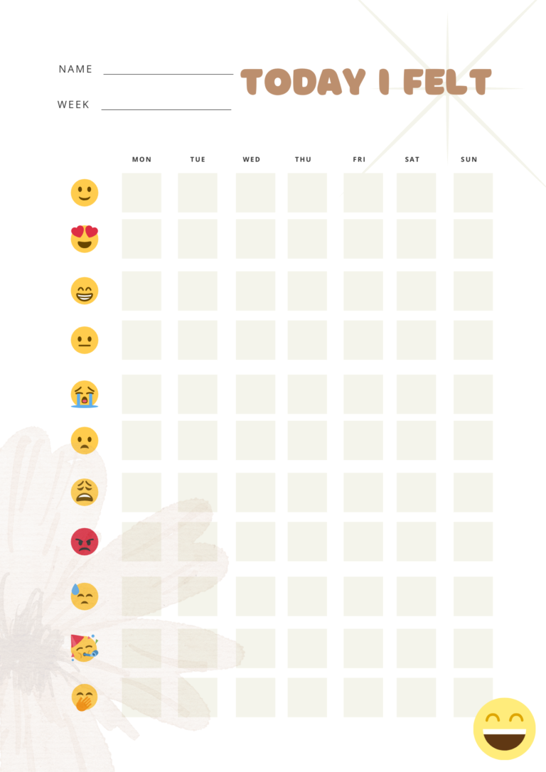 Printable Mood Tracker Templates [PDF Included] - Printables Hub