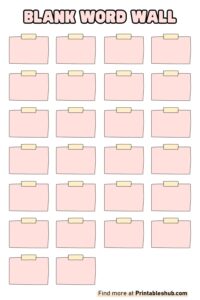 Free Printable Blank Word Wall Templates [PDF Included] - Printables Hub