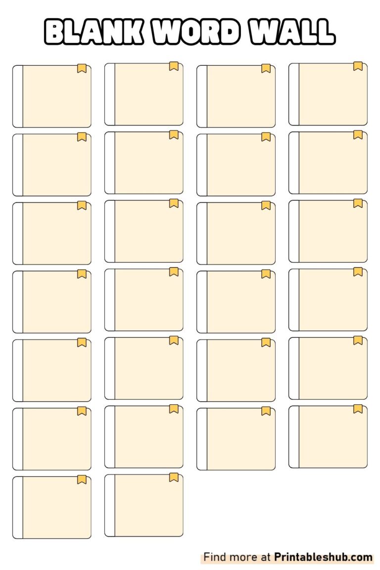 Free Printable Blank Word Wall Templates [PDF Included] - Printables Hub
