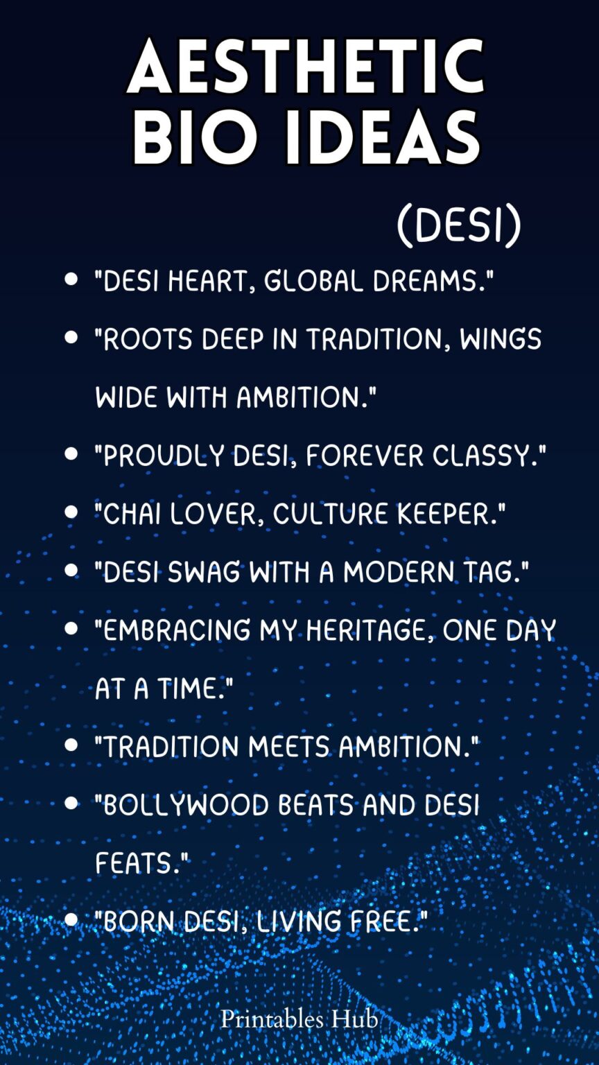 Printable List Of Aesthetic Bio Ideas [PDF Included] - Printables Hub