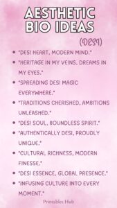 Printable List Of Aesthetic Bio Ideas [PDF Included] - Printables Hub