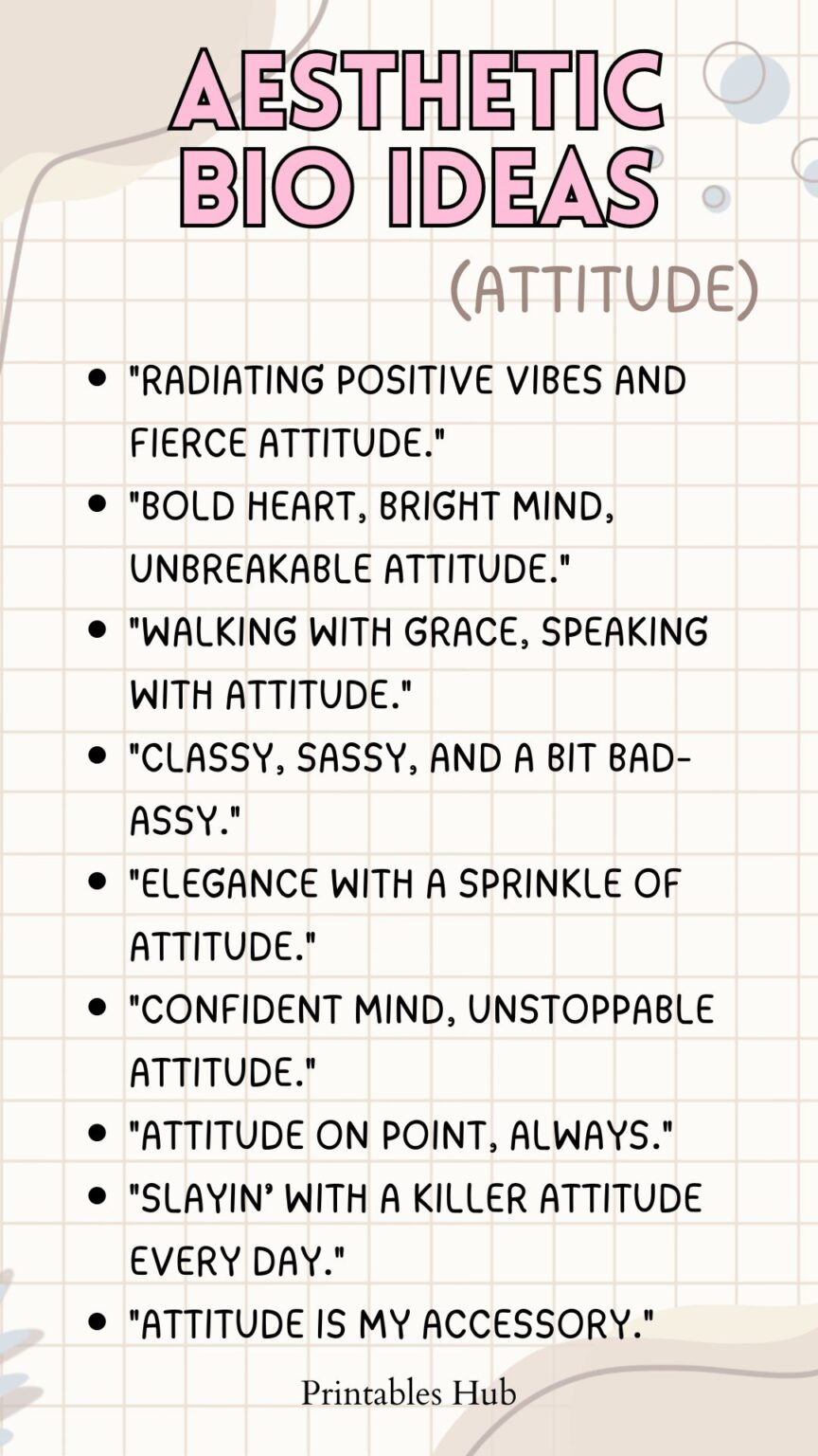 Printable List Of Aesthetic Bio Ideas [PDF Included] - Printables Hub