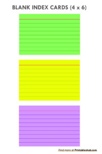 Printable Blank Index Cards {3x5, 4x6, 5x7, 5x8} Templates With PDF ...