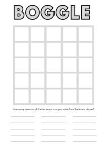 Printable Blank Boggle Board - Printables Hub