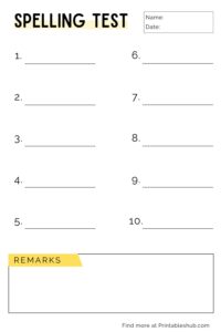 Blank Spelling Test Templates {10,12,15,18, 20,25 words} [PDF Included ...