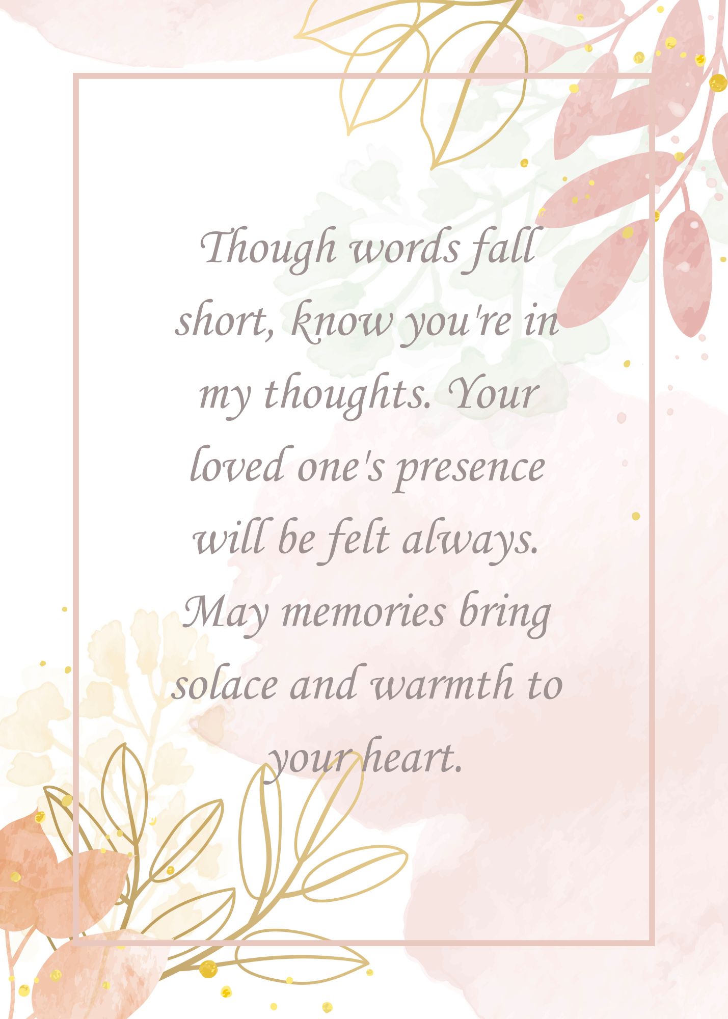 Printable Sympathy Messages Cards - Printables Hub