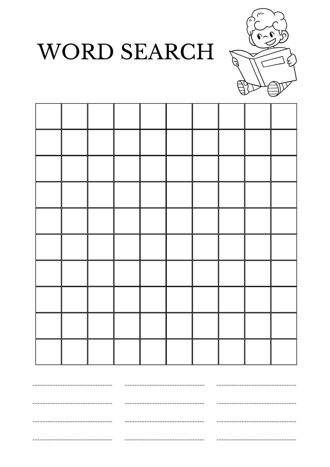 Free Printable Blank Word Search Templates [PDF Included] - Printables Hub