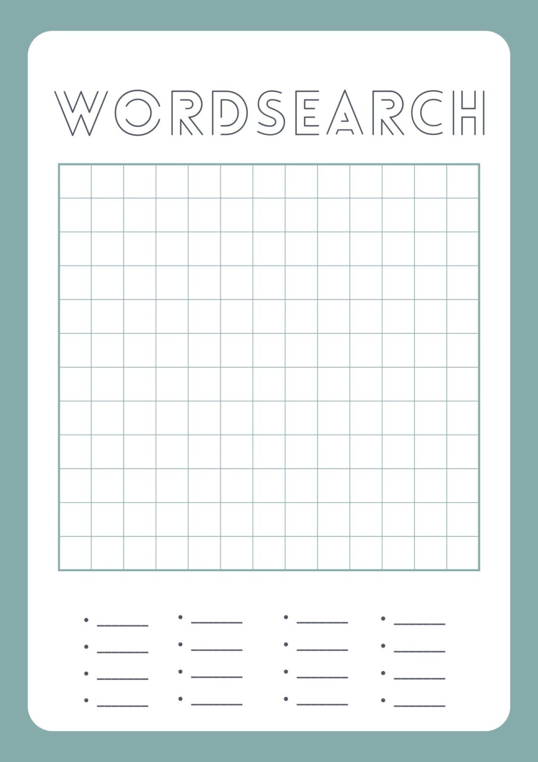 Free Printable Blank Word Search Templates [PDF Included] - Printables Hub