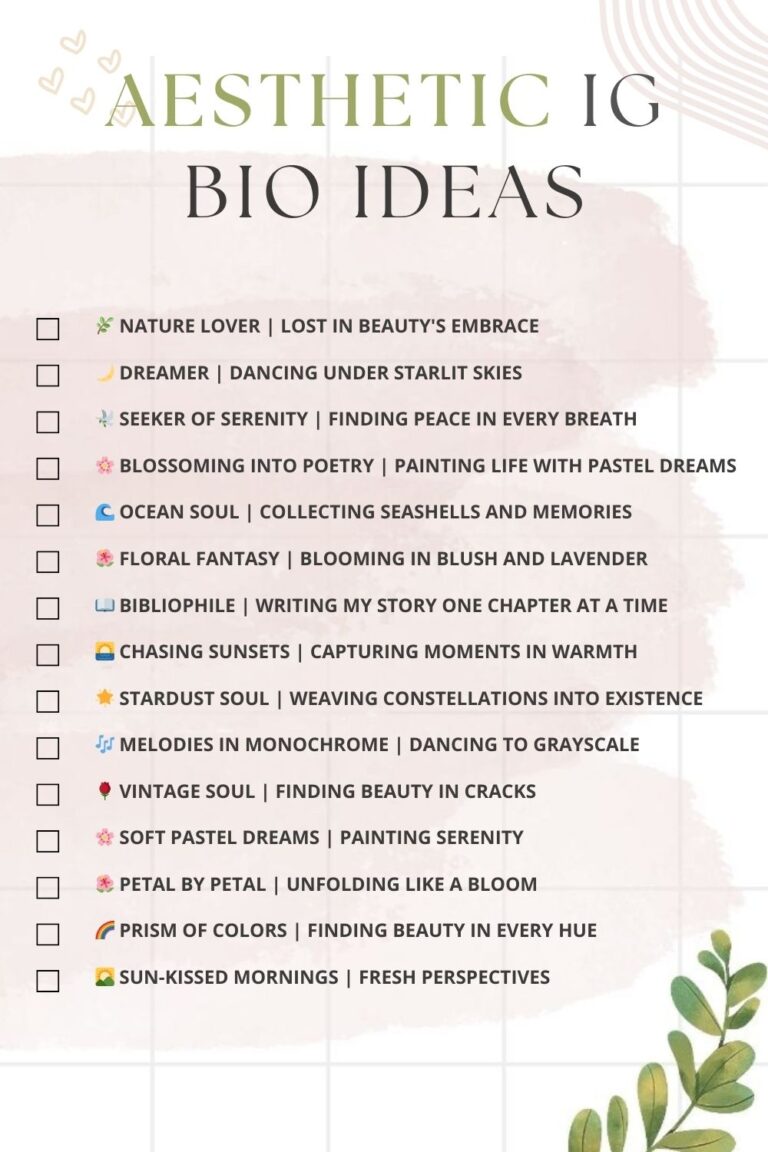 Printable List Of Instagram Bio Ideas - Printables Hub