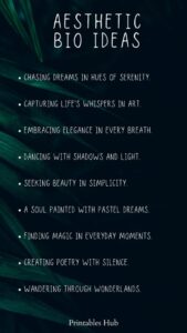 Printable List Of Aesthetic Bio Ideas [PDF Included] - Printables Hub