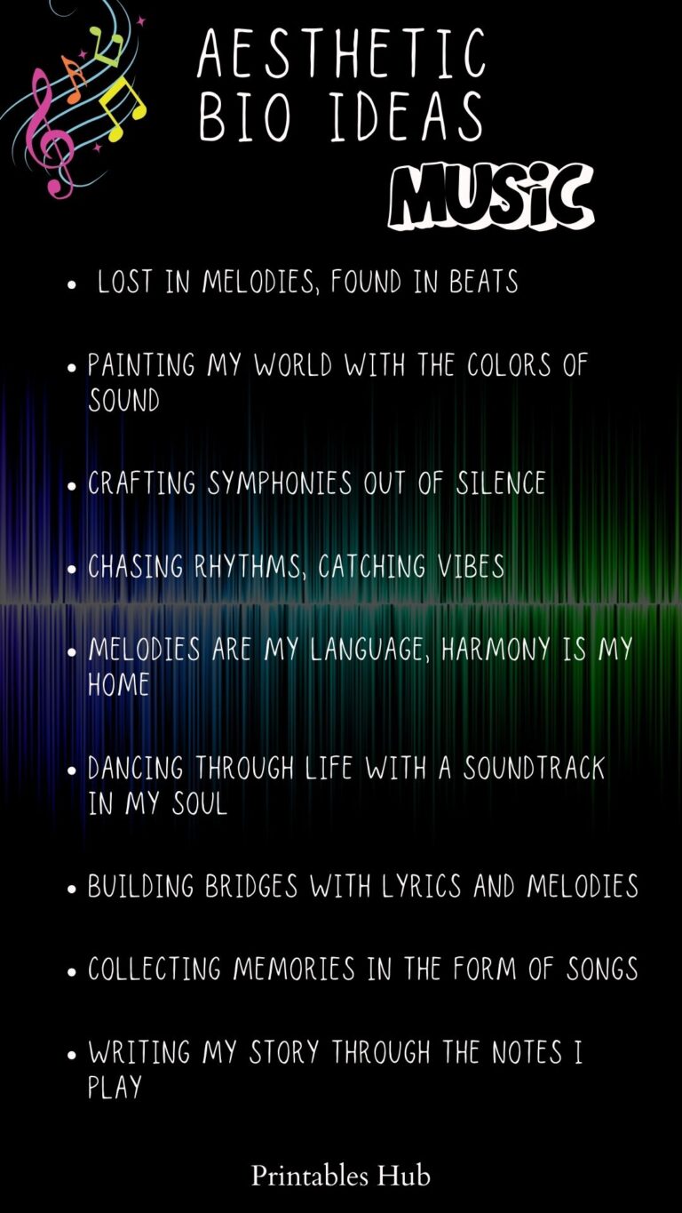 Printable List Of Aesthetic Bio Ideas [PDF Included] - Printables Hub