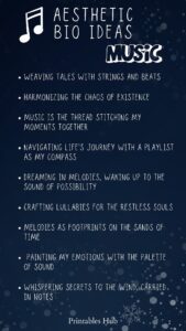 Printable List Of Aesthetic Bio Ideas [PDF Included] - Printables Hub