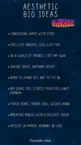 Printable List Of Aesthetic Bio Ideas [PDF Included] - Printables Hub