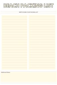 Printable Blank Beach Packing List Templates - Printables Hub
