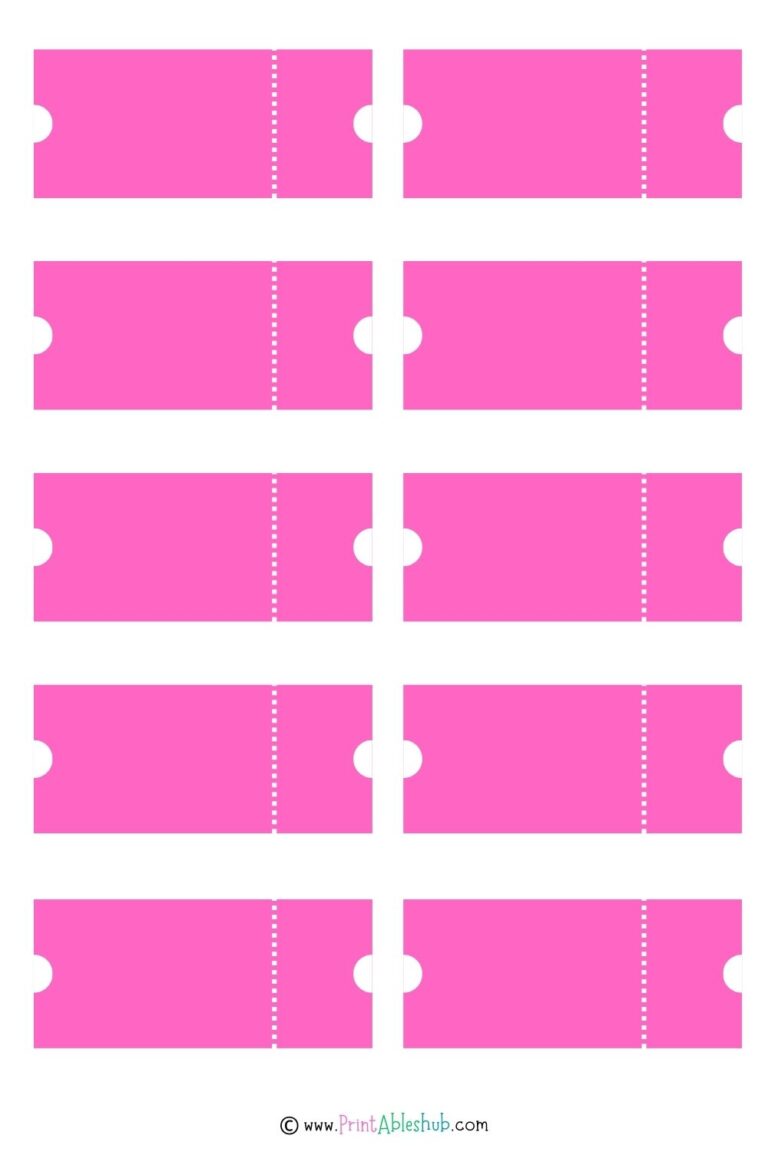 Free Printable Blank Ticket Design Templates [PDF Included ...