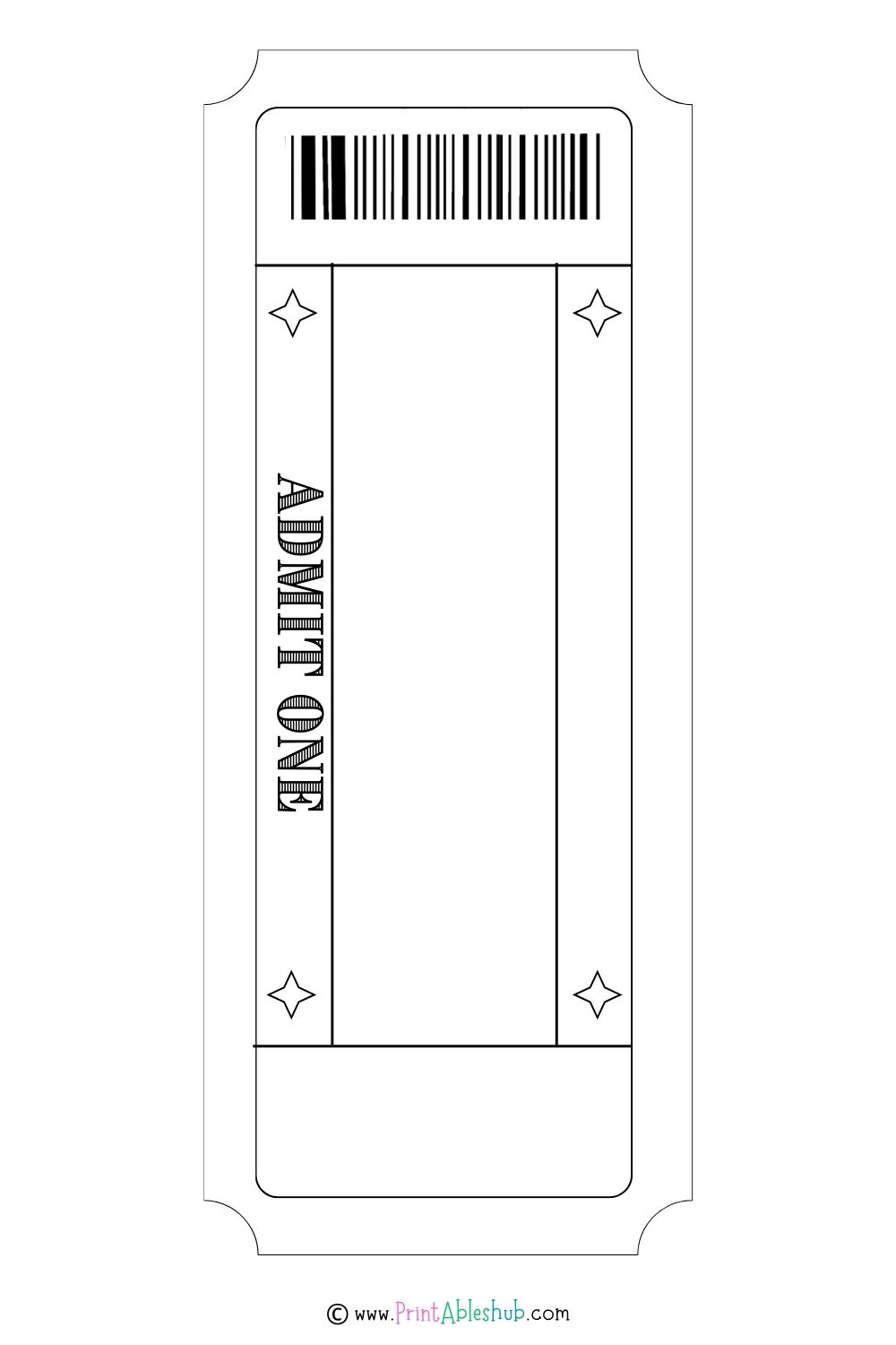 Free Printable Blank Ticket Design Templates [PDF Included ...