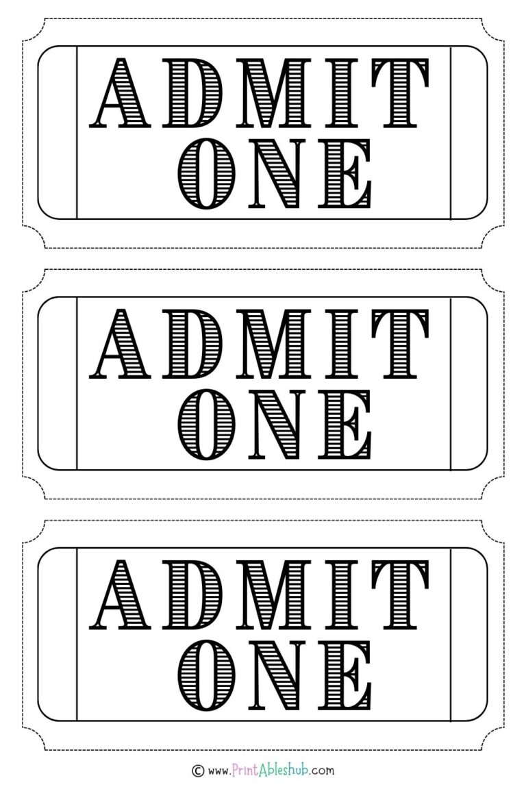 Free Printable Blank Ticket Design Templates [PDF Included ...