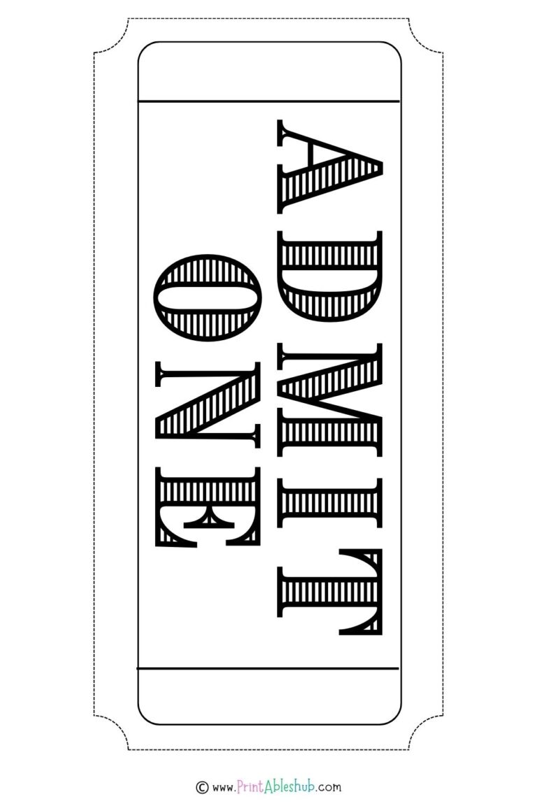 Free Printable Blank Ticket Design Templates [PDF Included ...