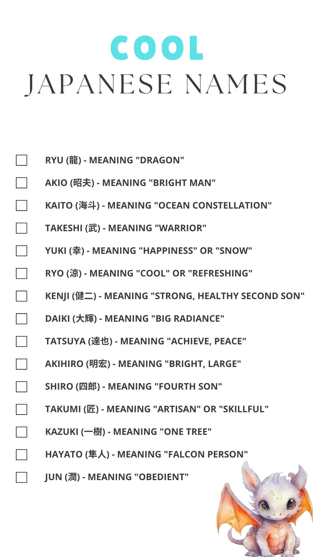Printable Lists Of Japanese Names - Printables Hub