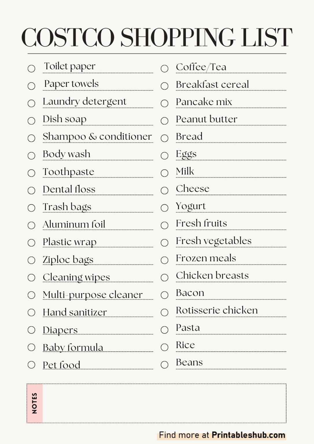 Printable Costco Shopping Lists [PDF Included] - Printables Hub