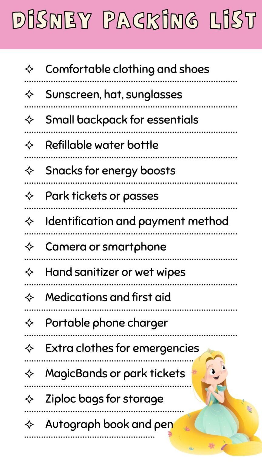 Printable Disney Packing Checklists [PDF Included] - Printables Hub