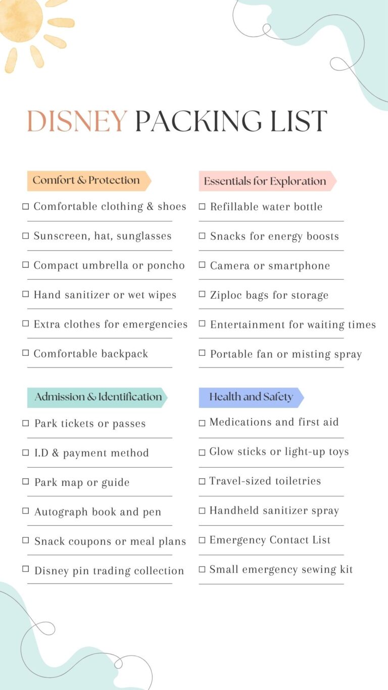 Printable Disney Packing Checklists [PDF Included] - Printables Hub