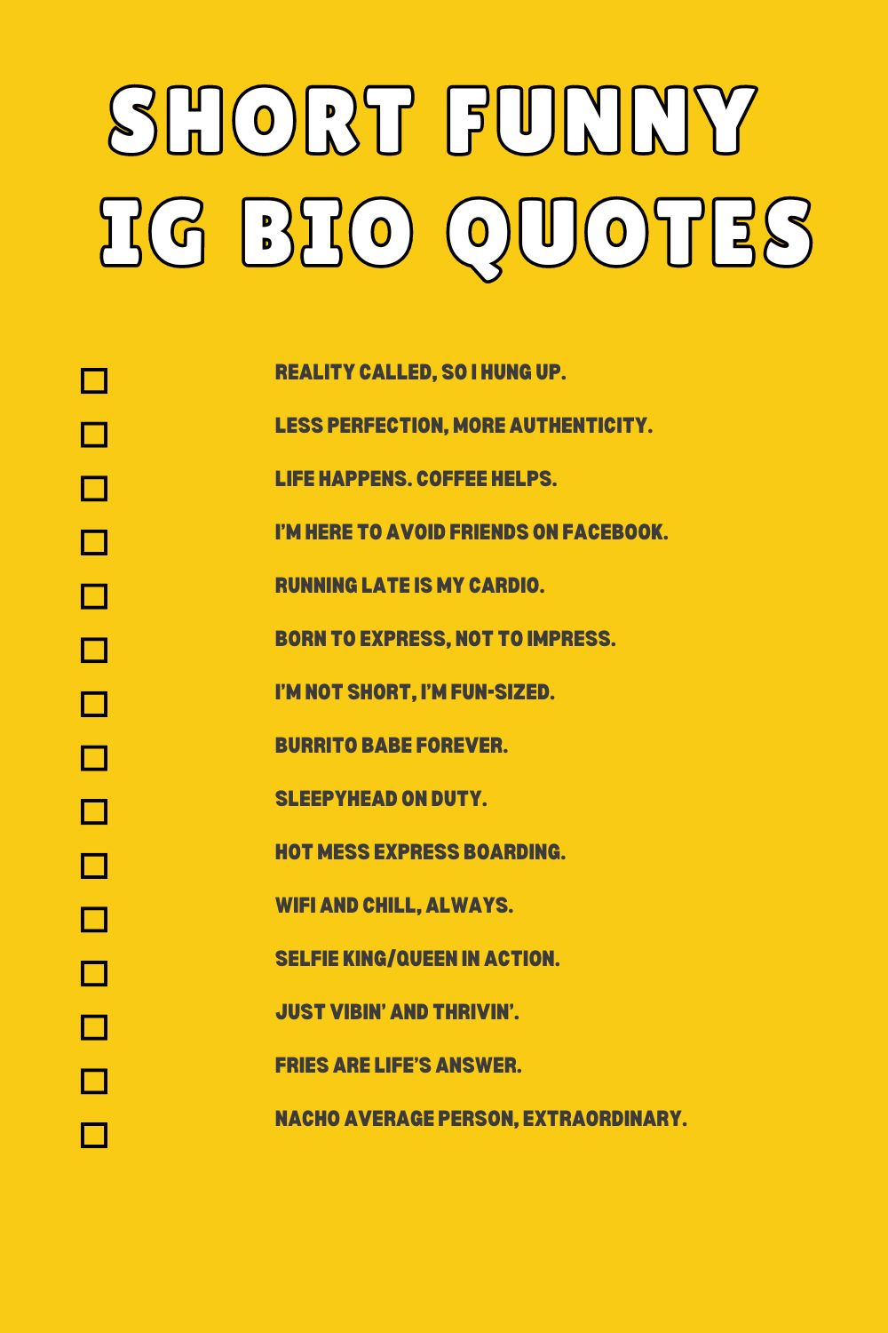 Printable List Of Instagram Bio Ideas - Printables Hub