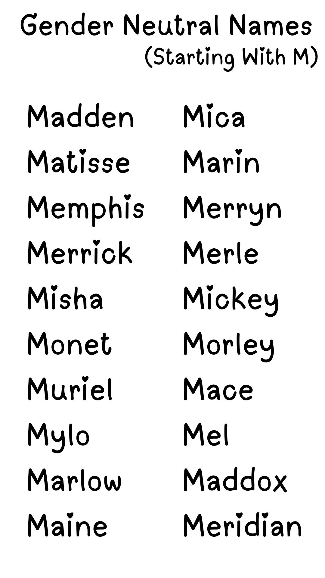 Printable List Of Gender Neutral Names - Printables Hub