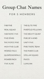 Printable Group Chat Names Lists [With PDF] - Printables Hub