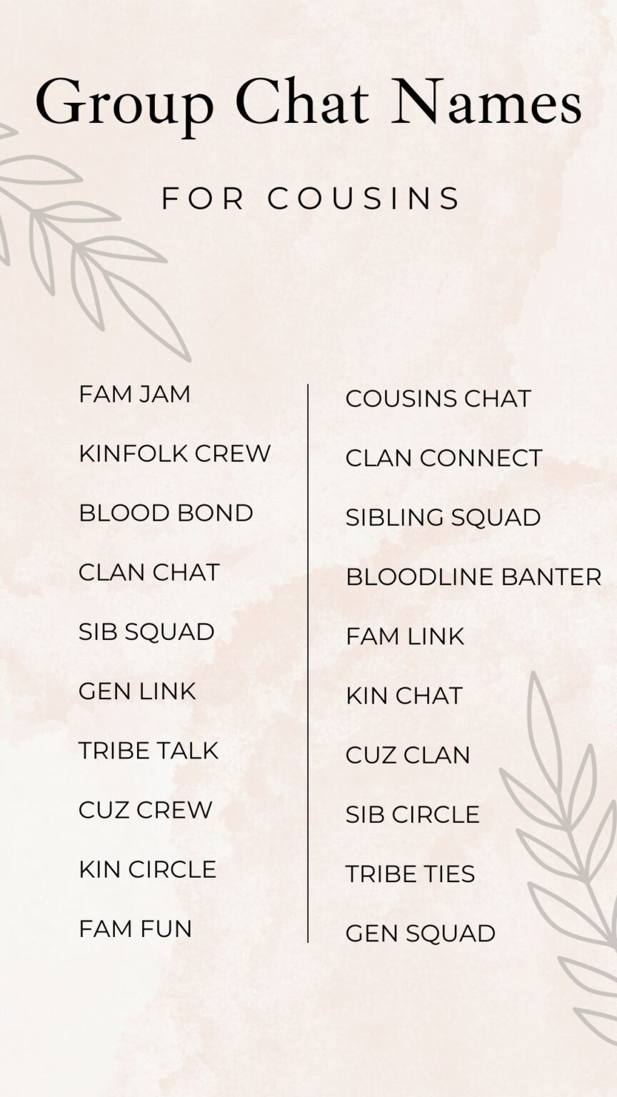 Printable Group Chat Names Lists [With PDF] - Printables Hub