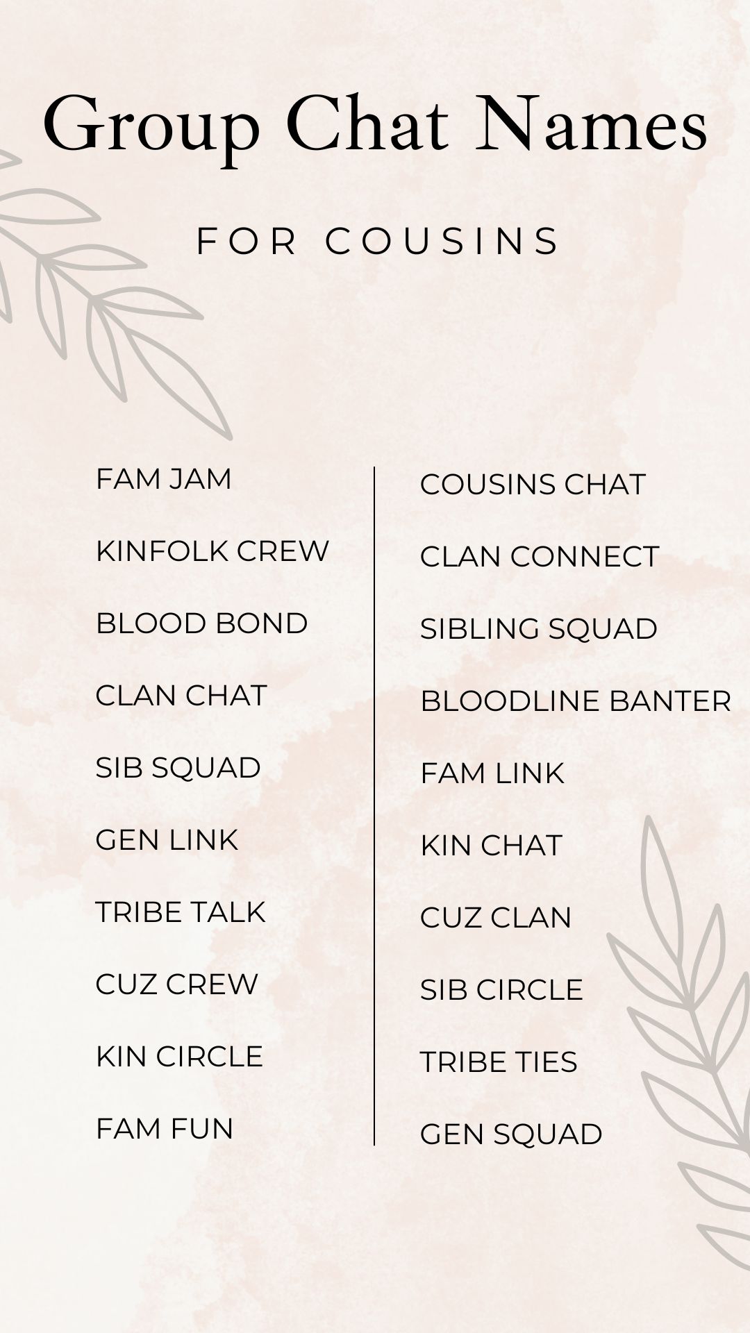 Printable Group Chat Names Lists [With PDF] - Printables Hub