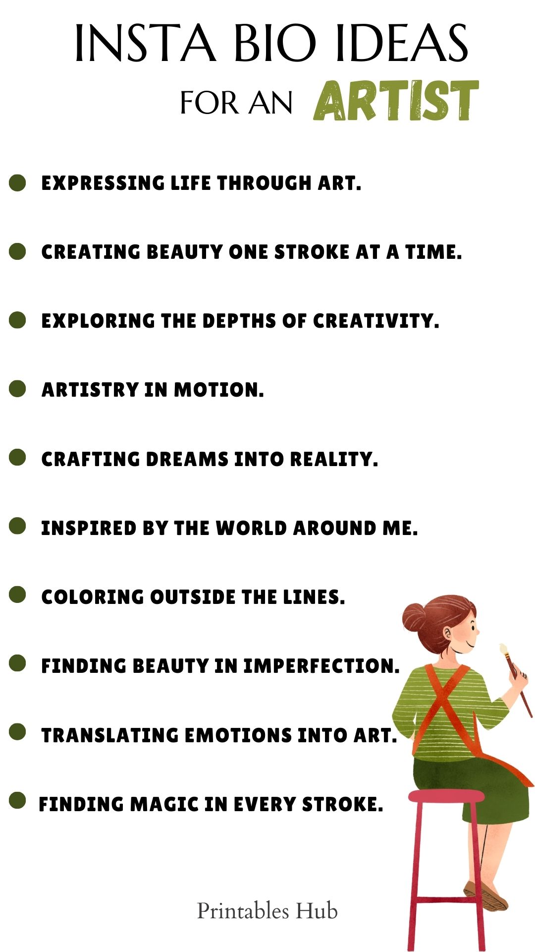 Printable List Of Instagram Bio Ideas - Printables Hub