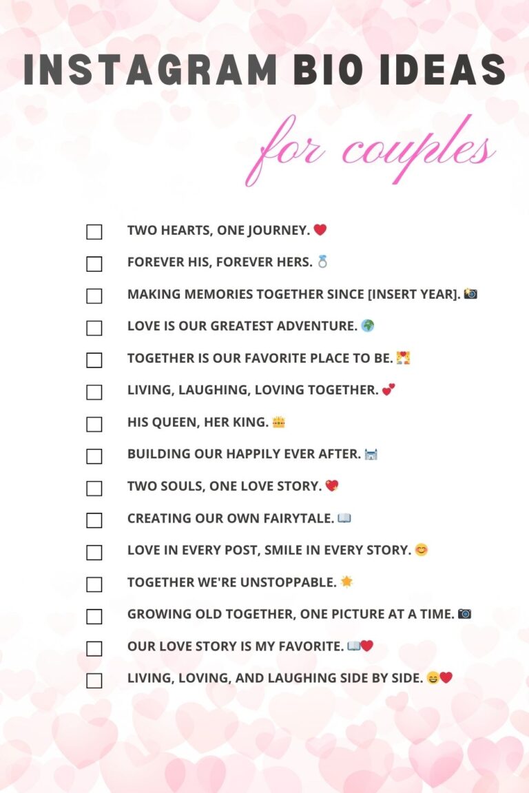 Printable List Of Instagram Bio Ideas - Printables Hub