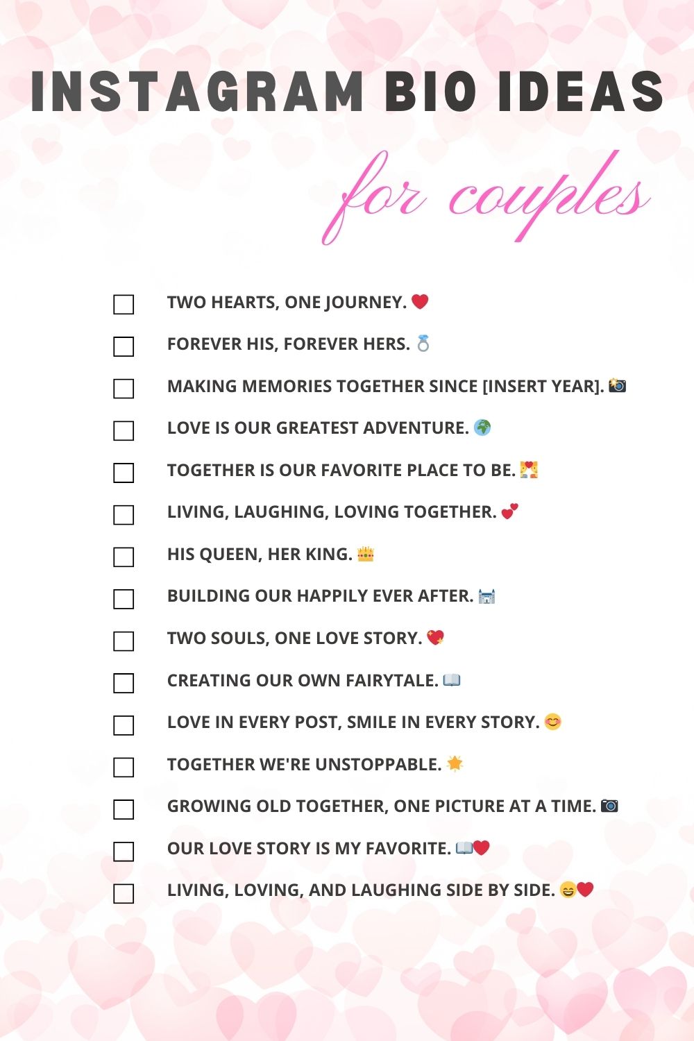 Printable List Of Instagram Bio Ideas - Printables Hub