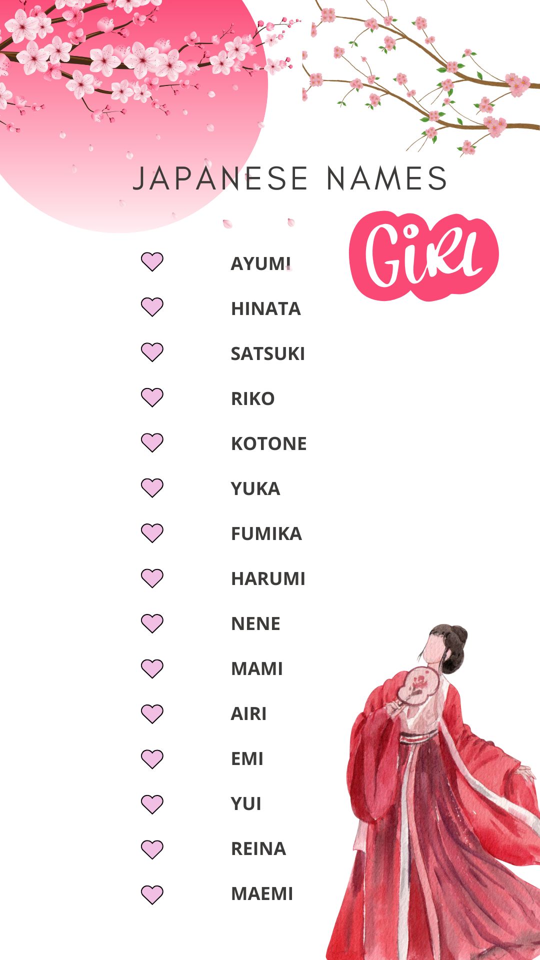 Printable Lists Of Japanese Names - Printables Hub