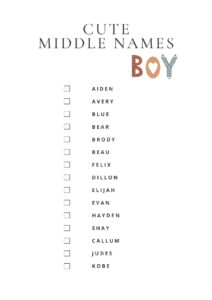 Printable List Of Unique Middle Names [PDF Included] - Printables Hub