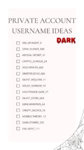 Printable Private Account Username Ideas List - Printables Hub