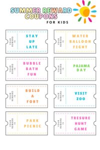 Printable Summer Reward Coupon Templates - Printables Hub