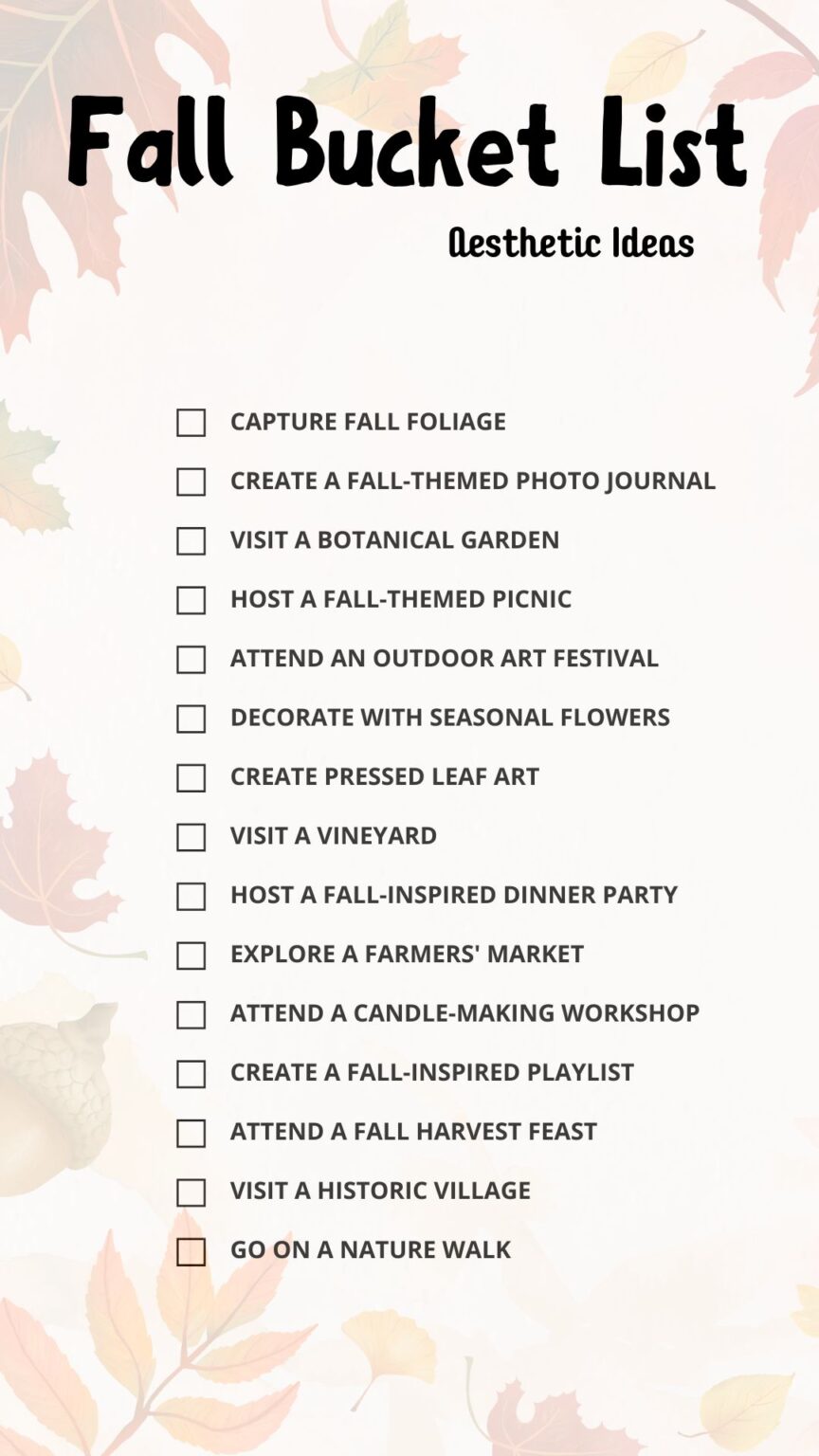 Printable Fall Bucket List Ideas - Printables Hub