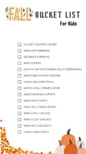 Printable Fall Bucket List Ideas - Printables Hub