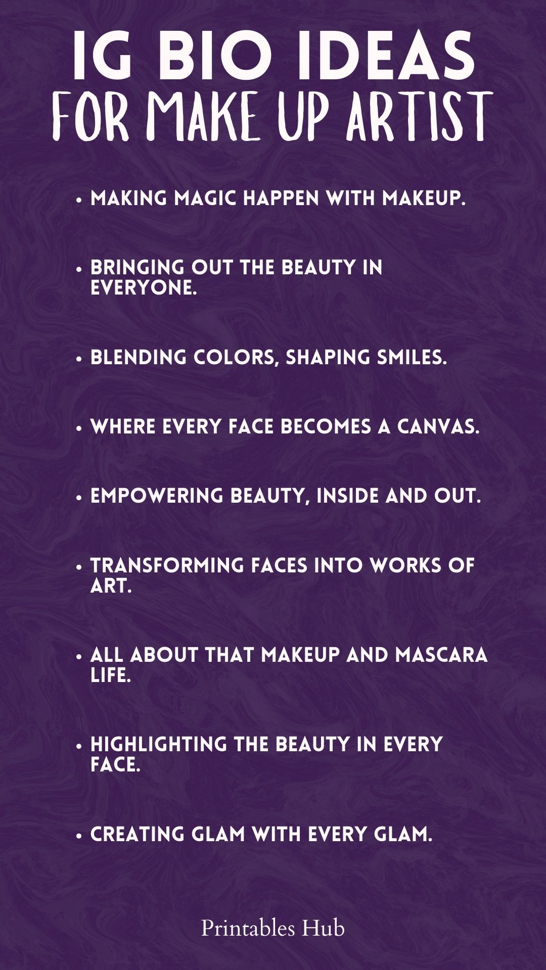 Printable List Of Instagram Bio Ideas - Printables Hub