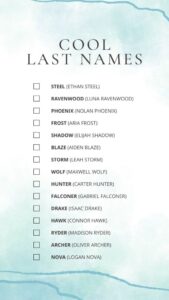Printable List Of Unique Last Names [PDF Included] - Printables Hub