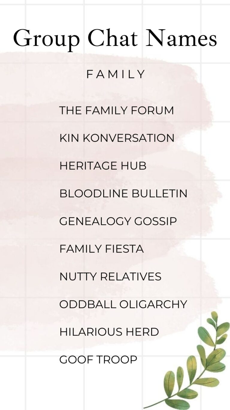 Printable List Of Family Group Chat Name Ideas - Printables Hub