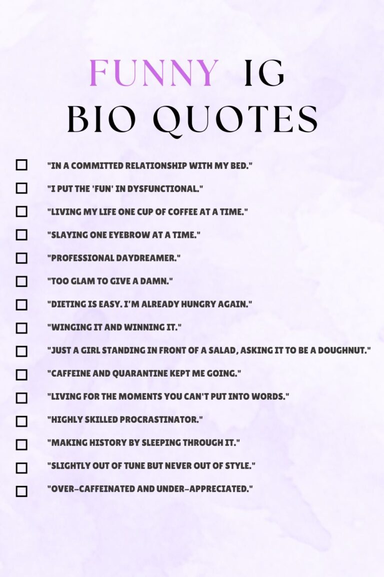 Printable List Of Instagram Bio Ideas - Printables Hub