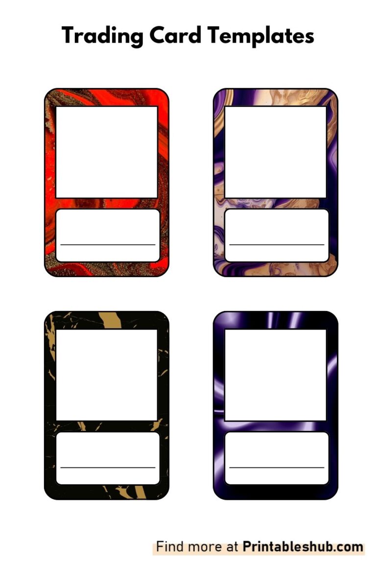Free Printable Blank Trading Card Templates [PDF Included] - Printables Hub